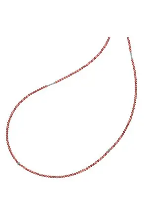Lagos Caviar Icon Garnet Necklace - Silver
