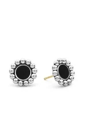 Lagos LAGOS Maya Onyx Circle Stud Earrings Natural