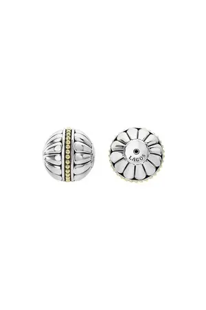 Lagos Signature Caviar Two-tone Earring Backs - Gold