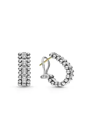 Lagos Caviar Spark Diamond Huggie Earrings - Red