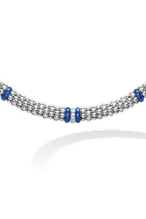 Lagos Caviar Ultramarine Diamond Necklace - Blue
