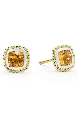 Lagos Rittenhouse Two-tone Citrine Stud Earrings - Gold