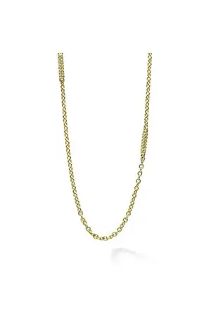 Lagos Signature Caviar 18k Station Chain Necklace - Gold