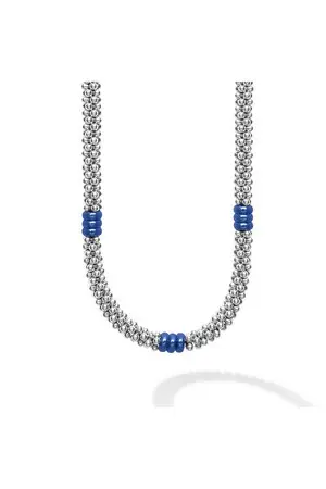 Lagos Caviar Ultramarine Ceramic Station Necklace
