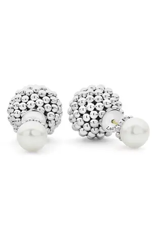 Lagos Signature Caviar Pearl Front-back Earrings - Gold
