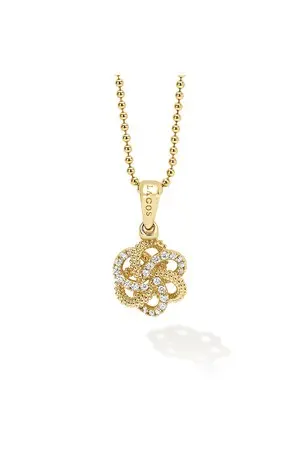 Lagos 18k Diamond Love Knot Pendant Necklace - Gold