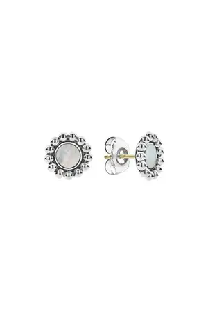Lagos Maya Mother Of Pearl Stud Earrings - Gold