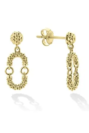 Lagos Signature Caviar Petite 18k Drop Earrings - Gold