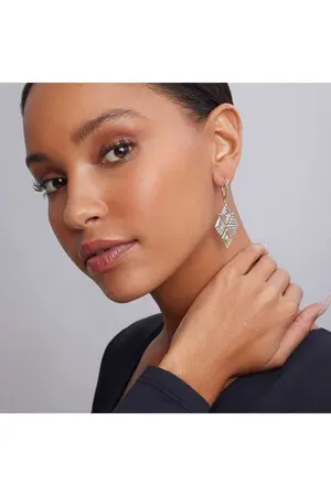 Lagos Signature Caviar Two-tone Drop Earrings