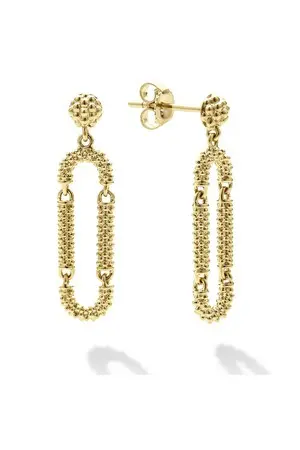Lagos Signature Caviar 18k Superfine Caviar Drop Earrings - Gold