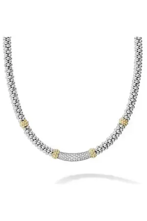 Lagos Caviar Lux Diamond Necklace - Gold