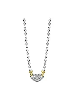 Lagos Beloved Diamond Heart Pendant Necklace - Gold