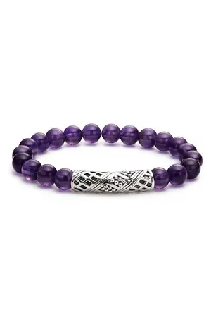 Lagos Keep Memory Alive Amethyst Station Bead Bracelet
