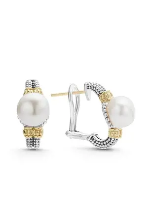 Lagos Luna Pearl Huggie Earrings - Gold