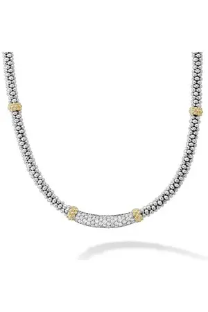 Lagos Caviar Lux Diamond Necklace - Gold