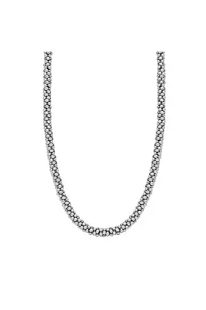 Lagos Signature Caviar Beaded Necklace - Silver