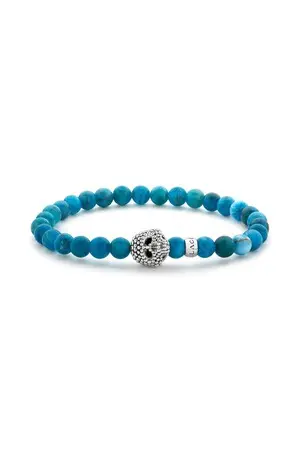Lagos Anthem Apatite Skull Bead Bracelet - Blue