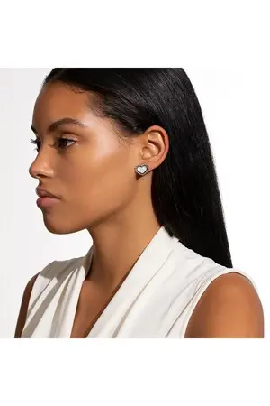 Lagos Maya Mother Of Pearl Heart Stud Earrings