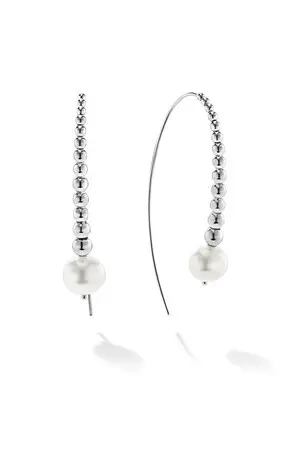 Lagos Luna Graduated Bead Pearl Drop Earrings - Red