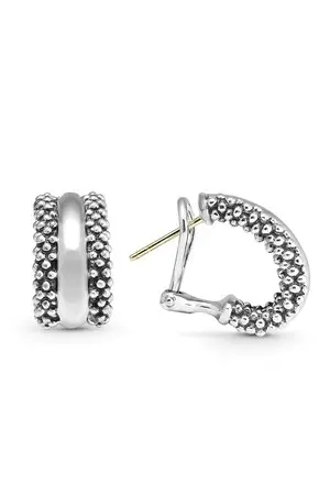 Lagos Signature Caviar Station Huggie Earrings - Silver