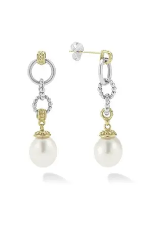 Lagos Luna Pearl Drop Earrings - Gold