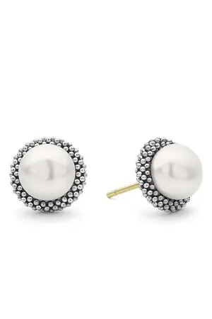 Lagos LAGOS Luna Caviar Pearl Stud Earrings Silver