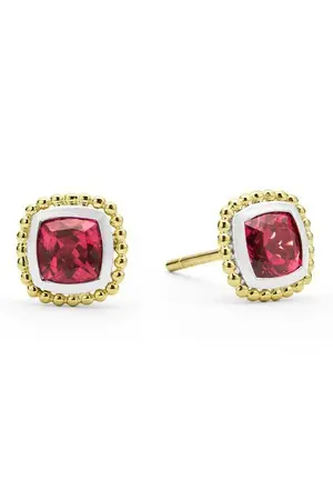 Lagos Rittenhouse Two-tone Rhodolite Garnet Stud Earrings - Gold