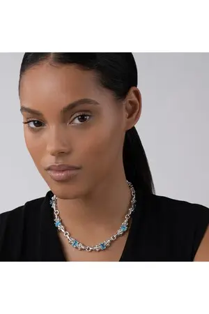 Lagos Glacier Swiss Topaz Caviar Necklace