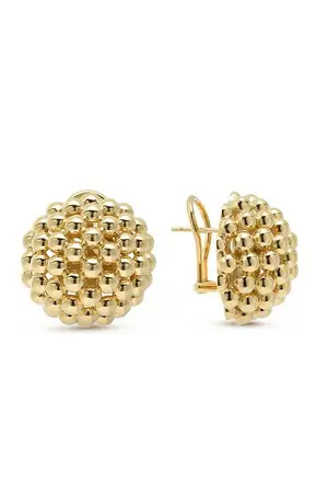 Lagos Caviar 18k Beaded Clip Earrings - Gold