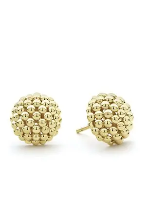 Lagos Caviar Large Beaded Stud Earrings - Gold