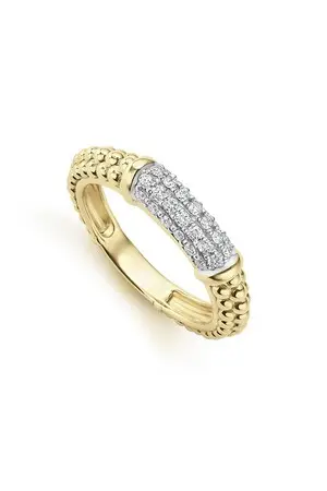 Lagos Caviar 18k Caviar Diamond Stack Ring - Gold
