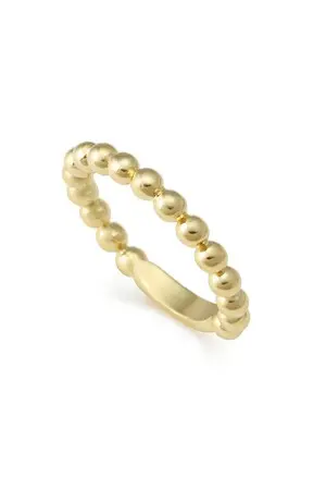 Lagos Caviar 18k Beaded Stacking Ring - Gold