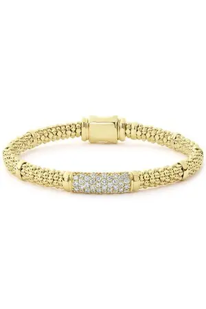 Lagos Caviar Diamond Station Bracelet - Gold