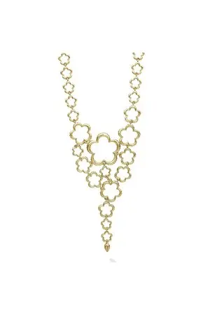 Lagos Caviar Gold 18k Gold Link Necklace - Floral