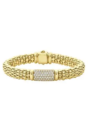 Lagos Caviar 18k And Diamond Bracelet - Gold