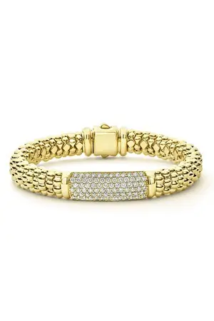 Lagos Caviar Diamond Bracelet - Gold