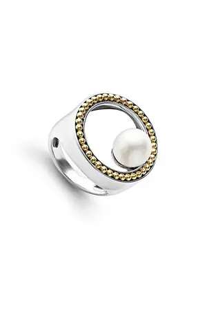 Lagos Luna Circle Pearl Statement Ring