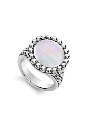 Lagos Maya Mother Of Pearl Circle Ring - Silver