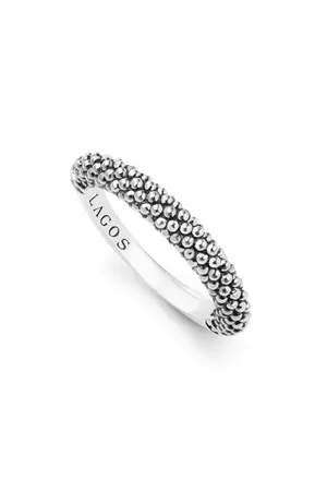 Lagos Signature Caviar Stacking Ring - Silver