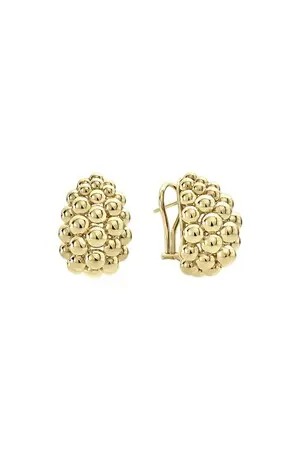 Lagos Caviar Omega Clip Earrings - Gold