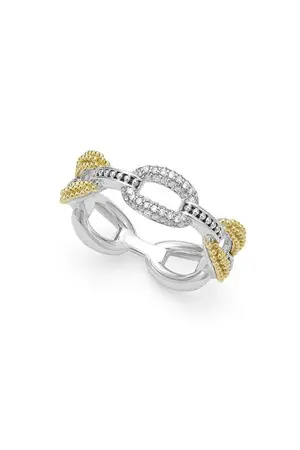 Lagos Caviar Lux Two-tone Diamond Eternity Ring - Gold