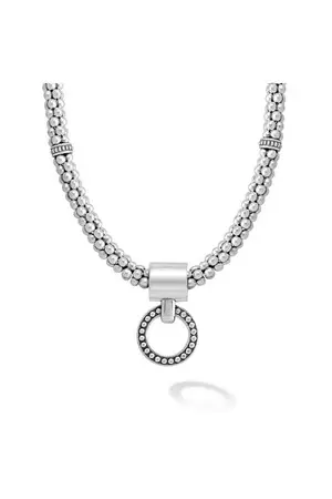 Lagos Enso Beaded Circle Pendant Necklace