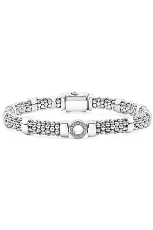 Lagos Caviar Spark Diamond Circle Bracelet - Silver
