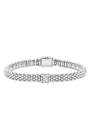 Lagos LAGOS Embrace Single Station X Diamond Bracelet | 6mm Silver