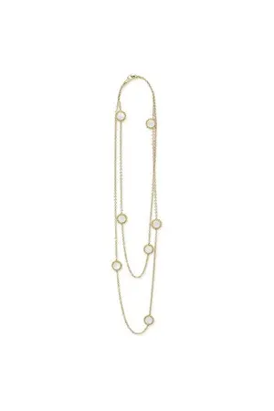 Lagos Covet Seven Station Mother Of Pearl Necklace - Gold