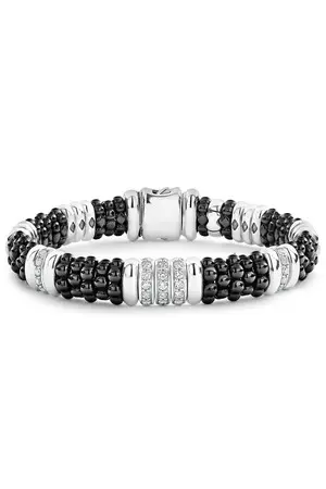 Lagos Caviar Ceramic And Diamond Bracelet | 9mm - Black