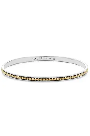 Lagos Ksl Two-tone Caviar Beaded Bangle - Gold