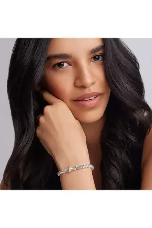 Lagos Single Station Pyramid Caviar Bracelet In Sterling Silver And 18k