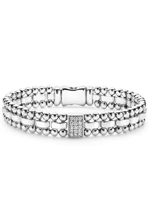 Lagos Caviar Spark Diamond Link Bracelet - Silver