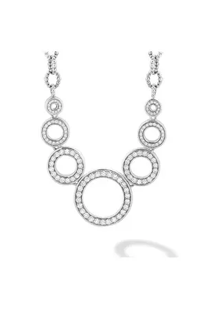 Lagos Caviar Spark Seven Circle Diamond Link Necklace - Natural